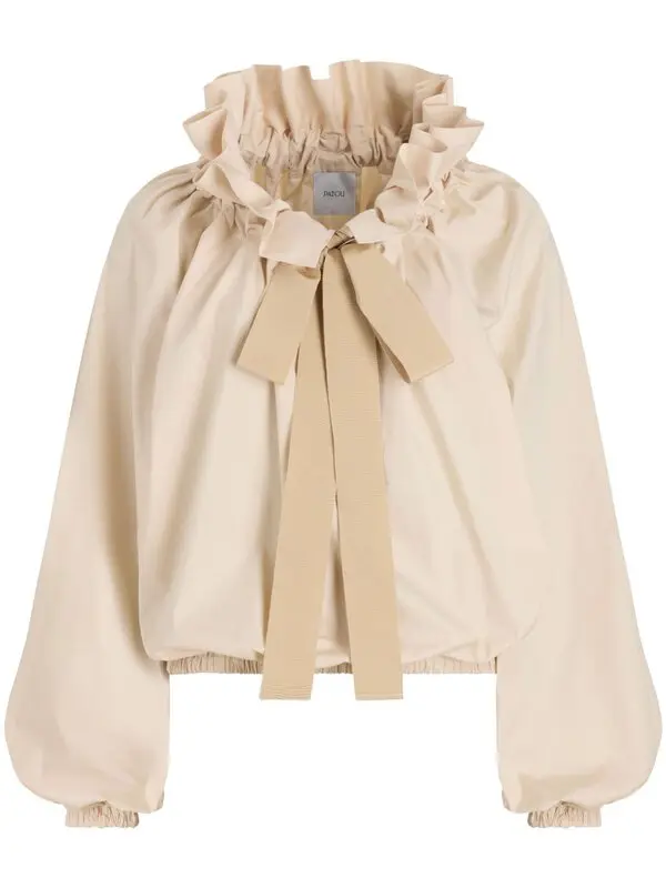 Patou Drawstring Poplin Top - Neutrals