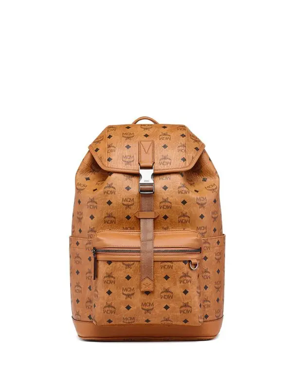 Mcm Medium Brandenburg Backpack - Brown