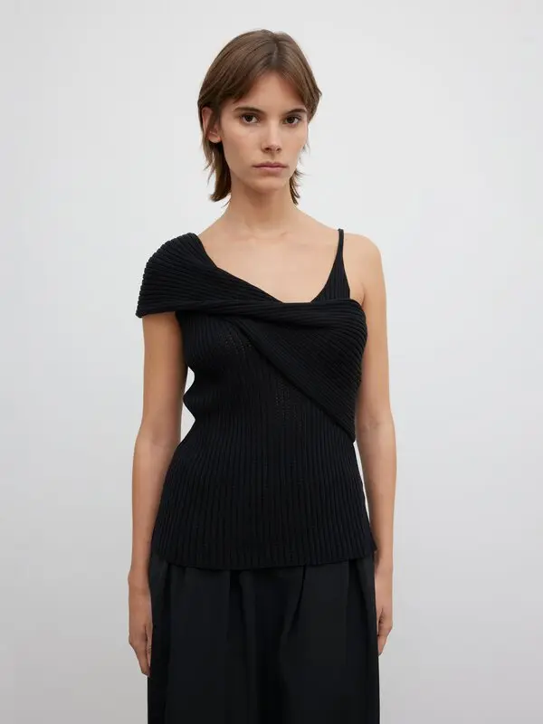 HOUSE OF DAGMAR Draped Knit Top