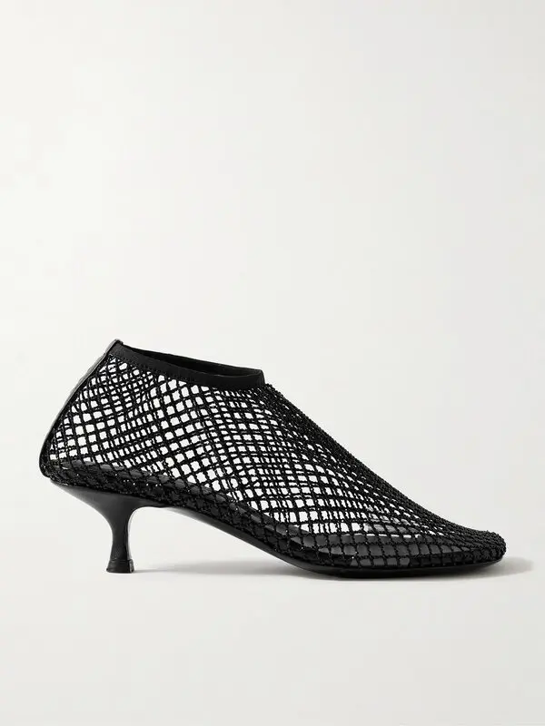 Christopher Esber Minette Crystal-embellished Mesh Pumps - Gray