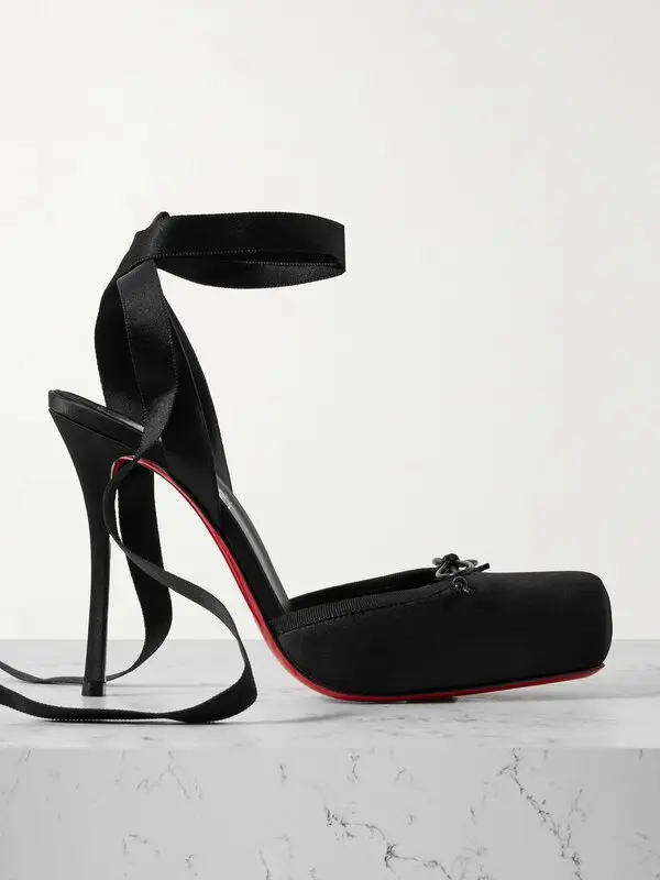 CHRISTIAN LOUBOUTIN Cassia 100 Satin-crepe Pumps - Black