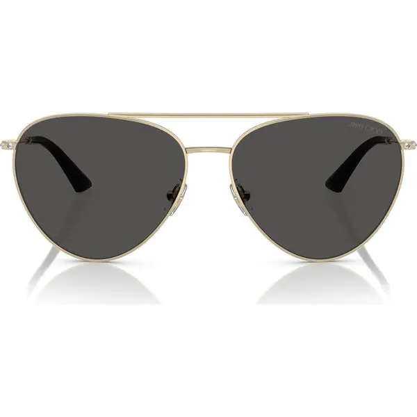 JIMMY CHOO 60mm Pilot Sunglasses - Grey Gold