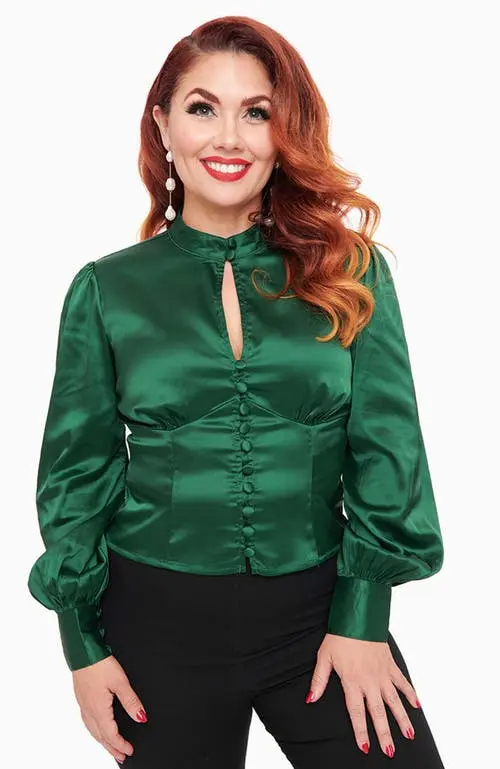 Unique Vintage 1970s Keyhole Blouse