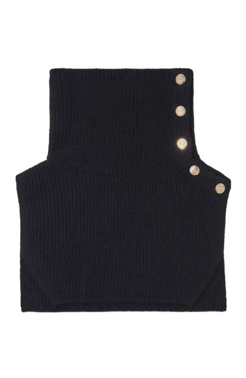 Maje Button-up Wool Mix Collar Wrap