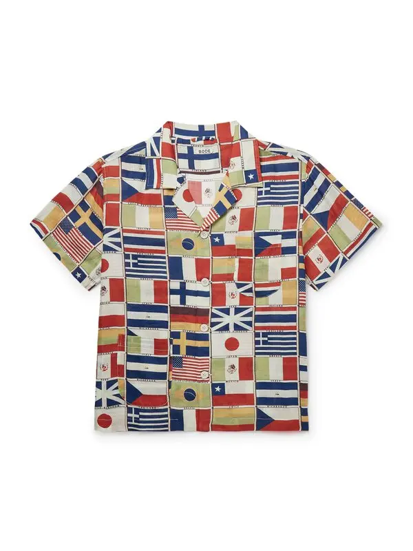 BODE International Camp-collar Printed Linen Shirt - Multi