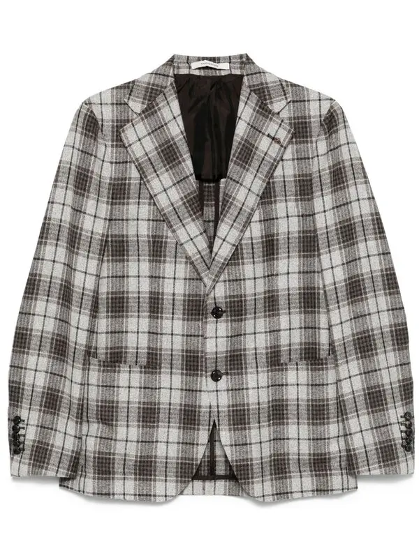 Tagliatore Checked Blazer - Brown