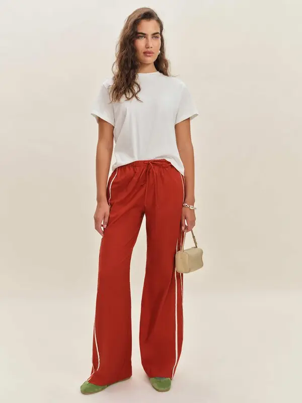 REFORMATION Julien Poplin Pant - Sundried Tomato