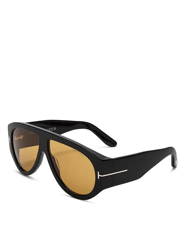 TOM FORD 60mm Pilot Sunglasses - Brown