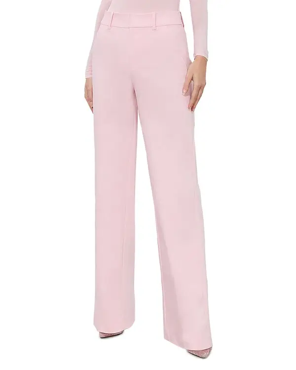 Alice + Olivia Alexander High-rise Slim Straight Pants - Shell Pink