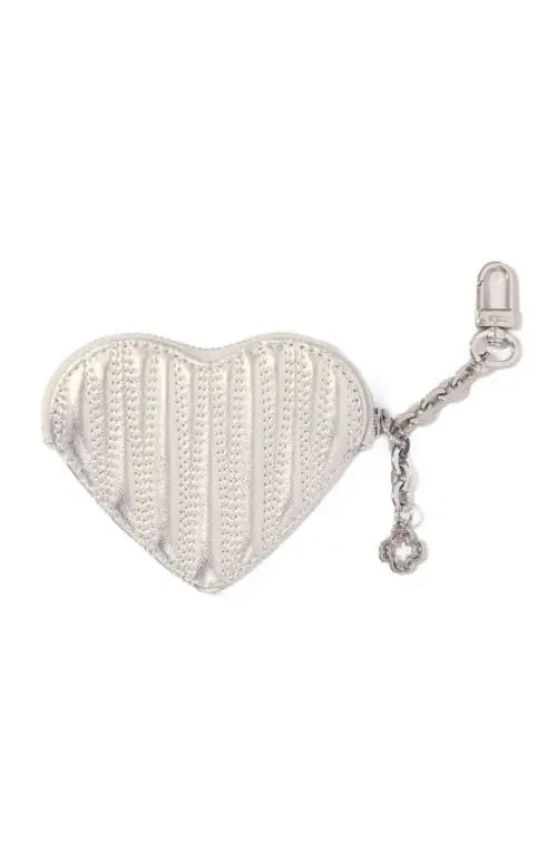 Maje Quilted Metallic Heart Purse