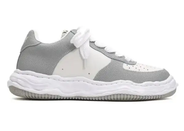 Mihara Yasuhiro Wayne Og Sole Embossed Leather Low Sneakers - Grey/white