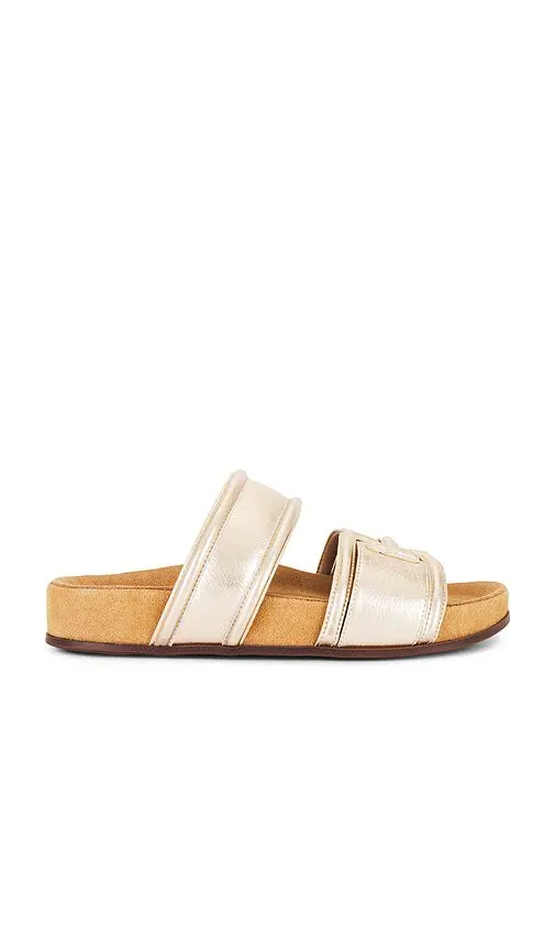 Sam Edelman Rowan Metallic Slides - Gold Leaf