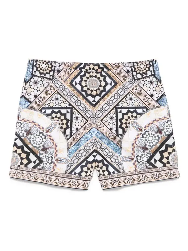 Camilla Make Me Your Mosaic-print Swim Shorts