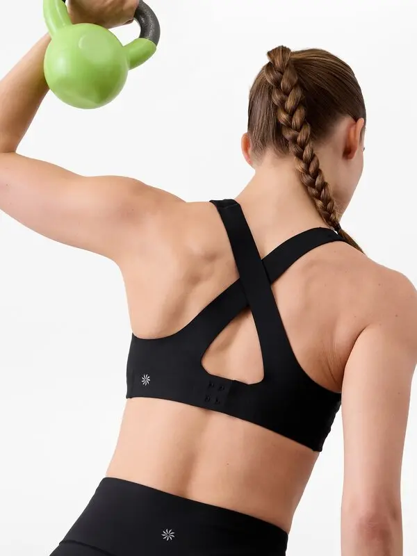 Athleta Interval Plunge Train Sports Bra A-c - Black