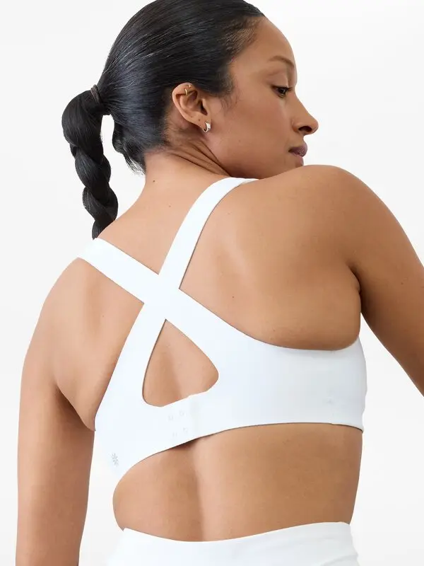Athleta Interval Plunge Train Sports Bra A-c - Bright White