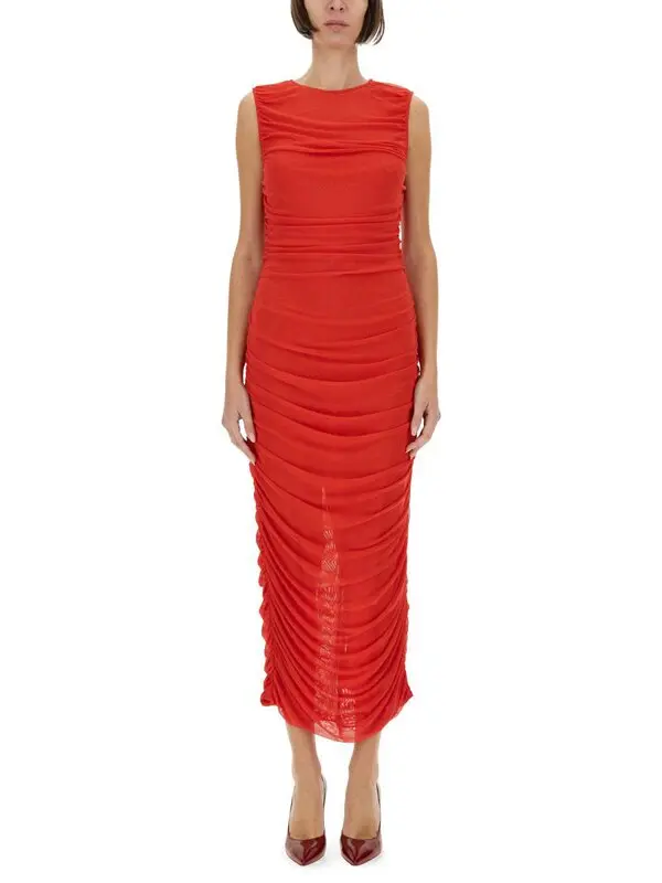 Remain Birger Christensen Long Draped Dress - Red