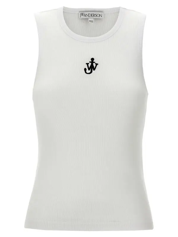 JW Anderson Anchor Embroidery Ribbed Top - Multicolor