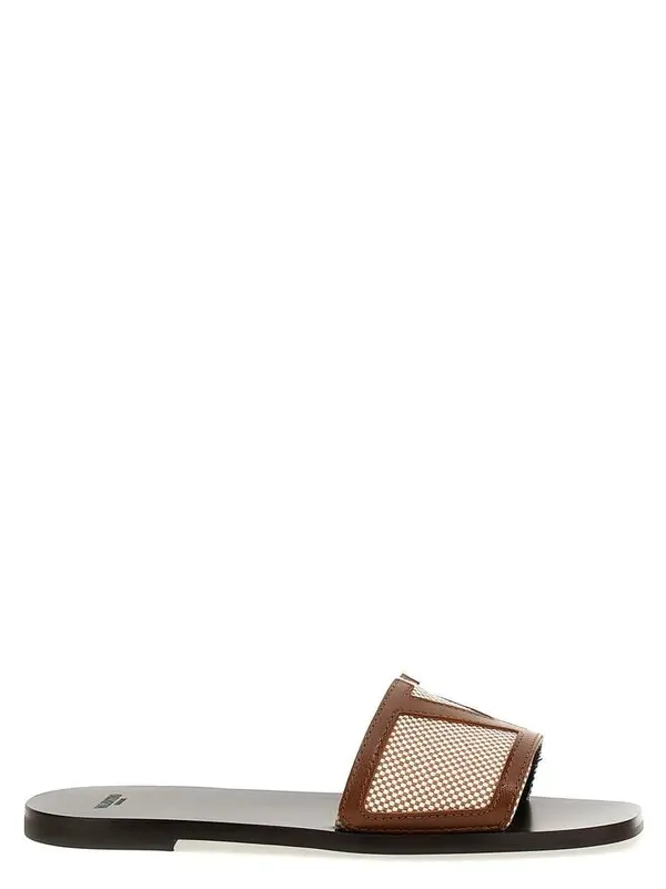 Valentino Garavani Vlogo Canvas Sandals - Brown