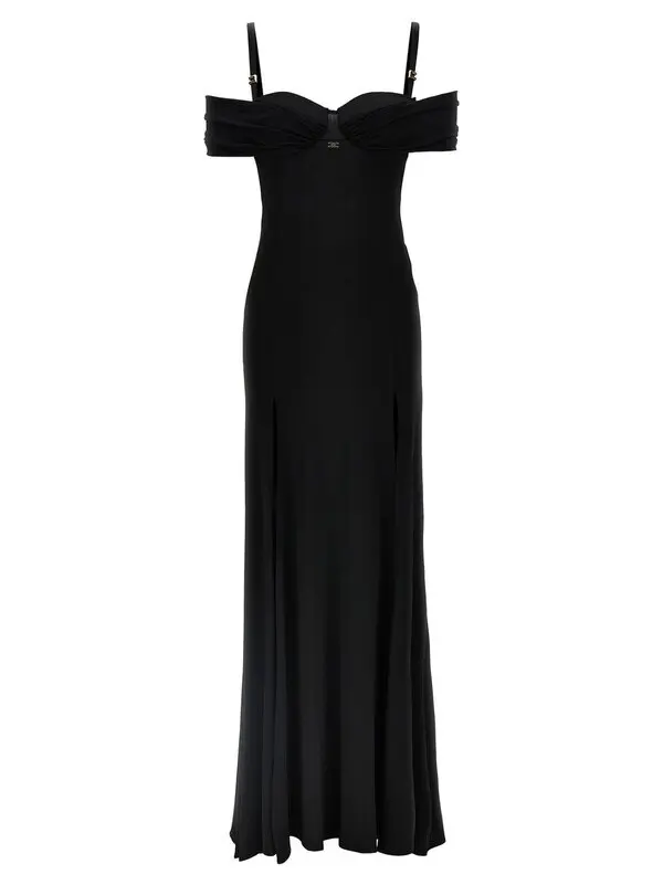 Elisabetta Franchi Red Carpet Crepe Jersey Dress With Corset