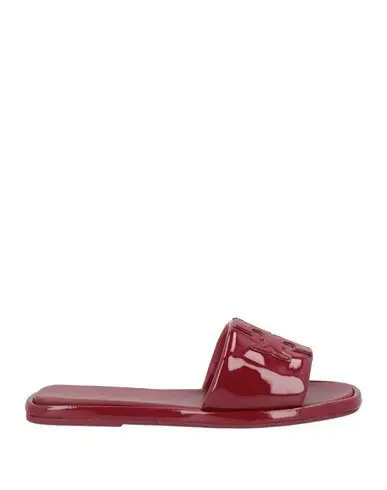 Tory Burch Leather Slide Sandals In Red 24% Off Editorialist