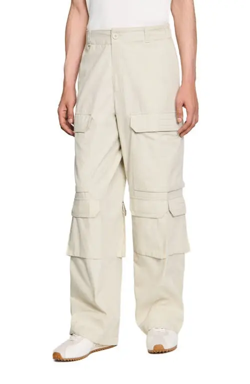 Sandro Grid-pattern Cargo Trousers - Aluminum