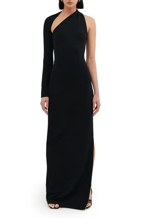 MARCELLA Milan One Shoulder Gown - Black