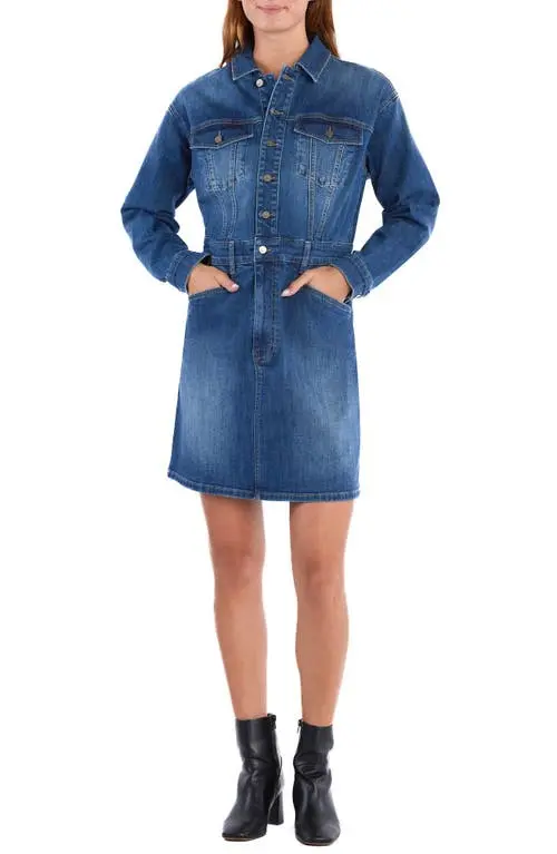 WASH LAB DENIM Riley Long Sleeve Denim Minidress