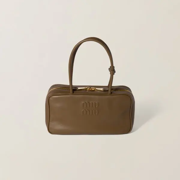 Miu Miu Beau Leather Top-handle Bag - Tundra