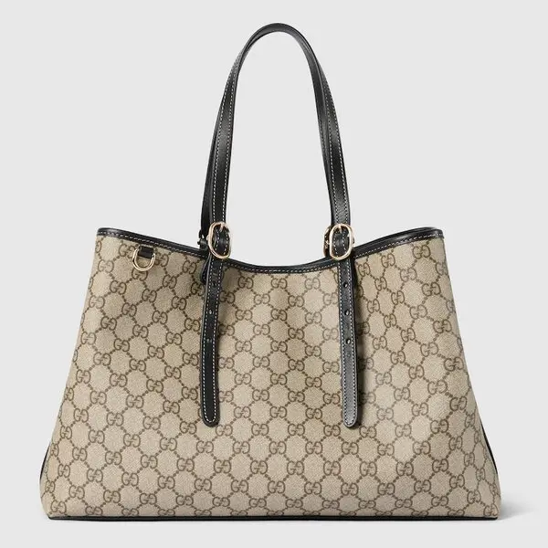 Gucci Gg Emblem Large Tote Bag - Beige