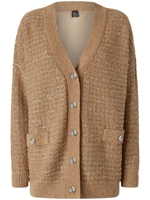 Pinko Metallic-threading Cardigan - Neutrals