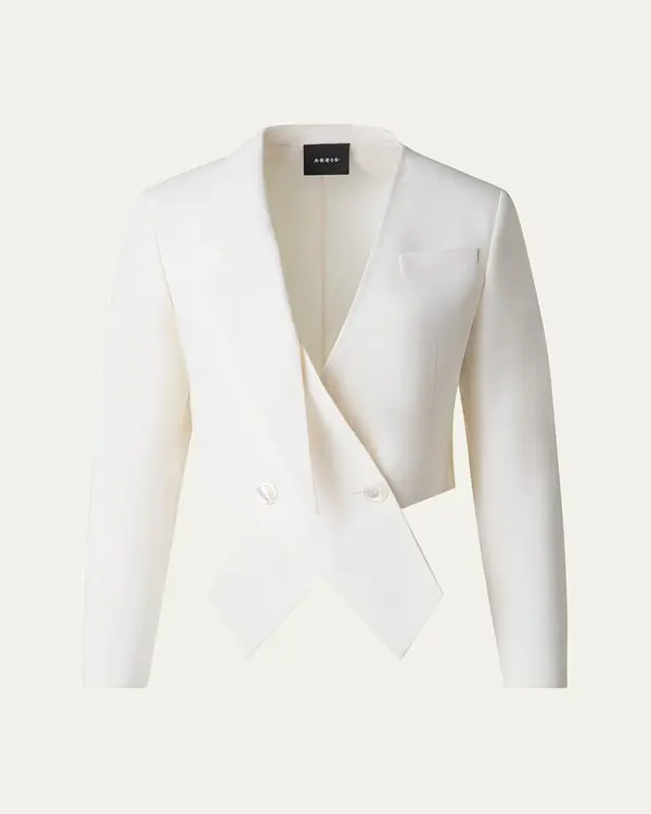 Akris Amie Short Wool Double-face Jacket
