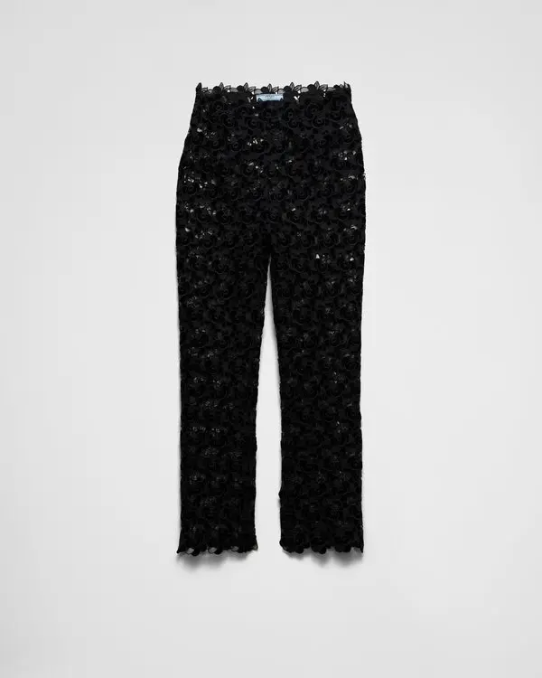 PRADA GRISAILLE CROPPED TROUSERS