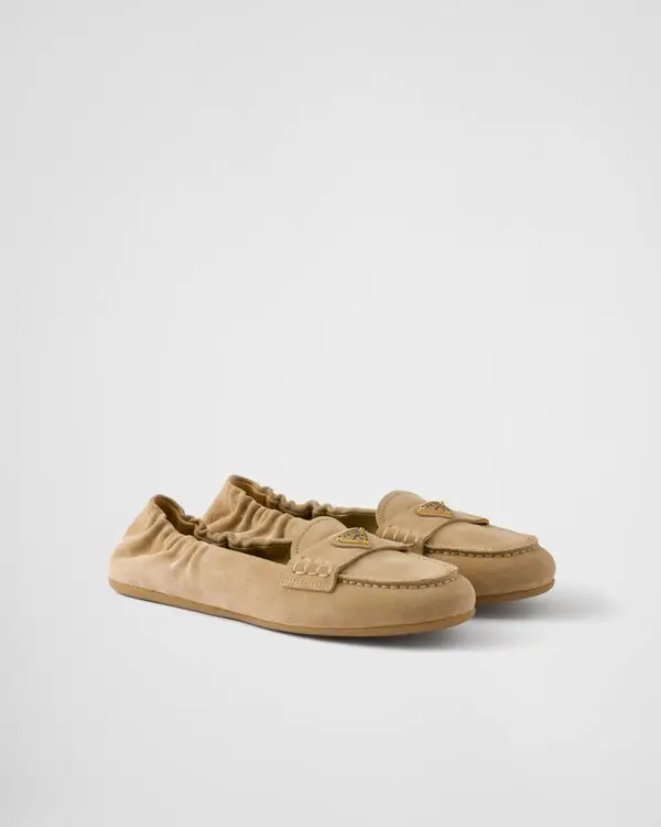 Prada Suede Loafers - Ecru