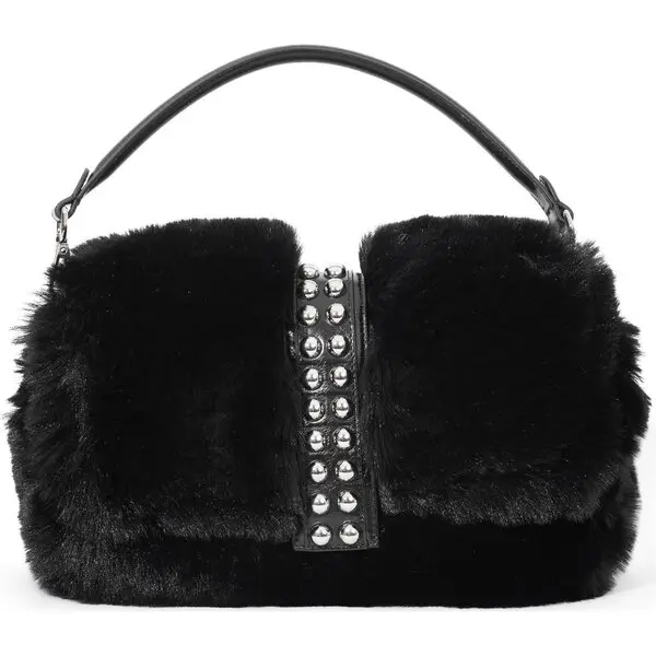 Jeffrey Campbell Furreal Faux Fur Handbag - Black