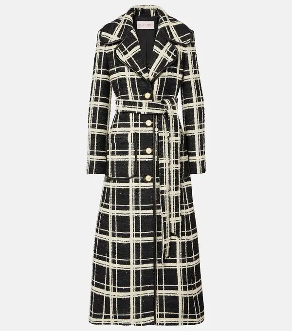 Valentino Garavani Mossi Wool-blend Tweed Coat