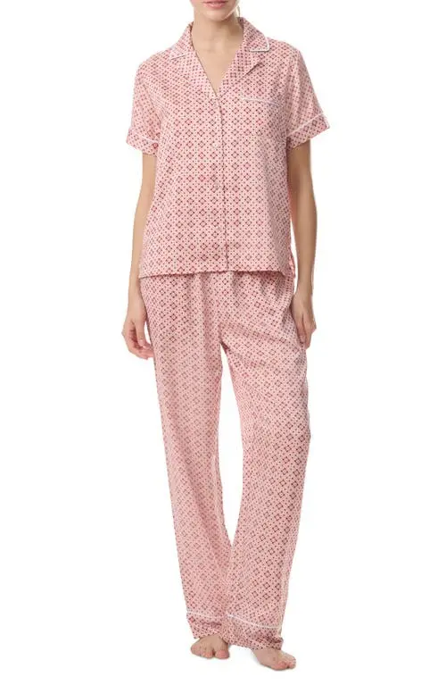 Splendid Notch Collar Pajamas - Hearts And Diamond Geo