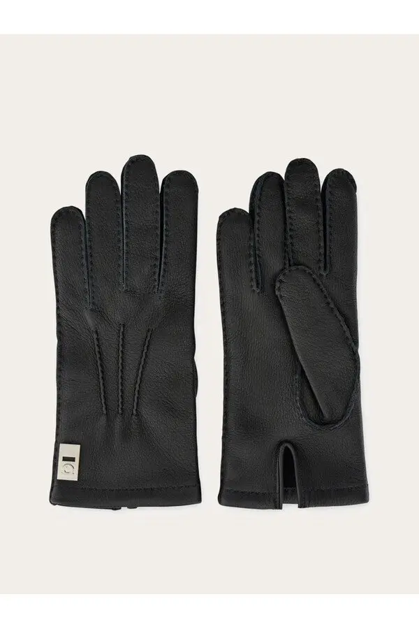FERRAGAMO Deerskin Gloves - Black