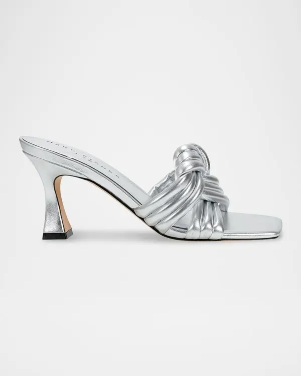 Marc Fisher Dru Leather Knot Slide Sandals