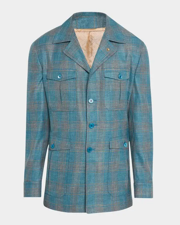 Stefano Ricci Plaid Field Jacket