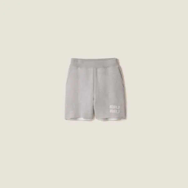 Miu Miu Double Cashmere Shorts - Grey