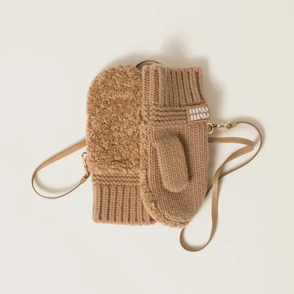 Miu Miu Wool And Shearling Mittens