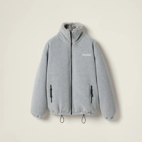 Miu Miu Goose Down Fleece Jacket - Marble Gray