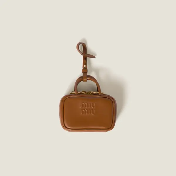 Miu Miu Beau Leather Micro Bag - Cognac