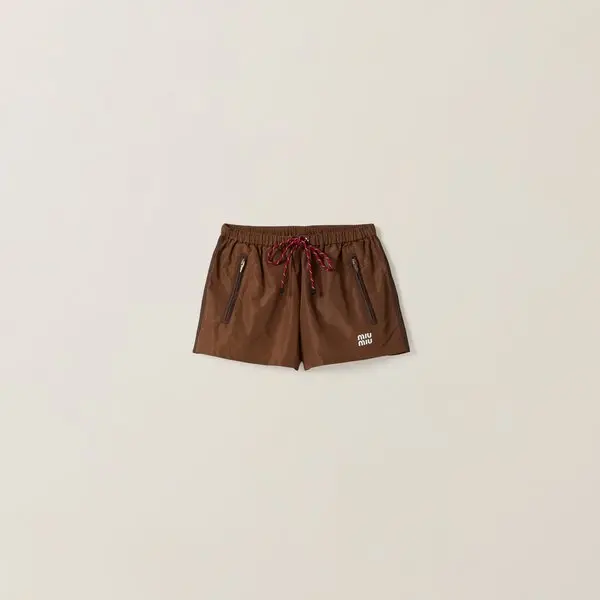 Miu Miu Technical Fabric Shorts - Cocoa Brown