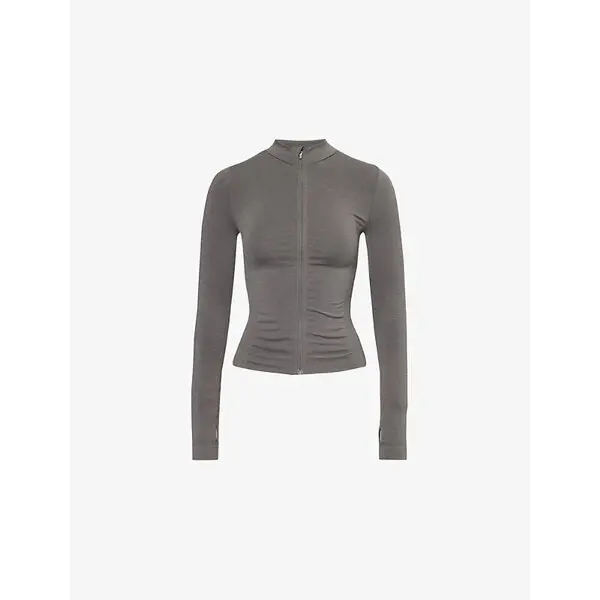 TALA Panelled Stretch Jacket - Dark Olive Marl
