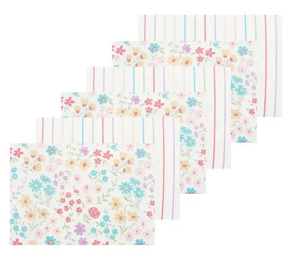 VALERIE PARR HILL Spring Greens Bunny Toile Placemat Set Of 6 Valerie