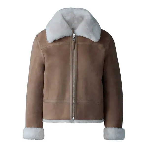Mackage Betty 2-in-1 Reversible Shearling Jacket - Light Camel-natural