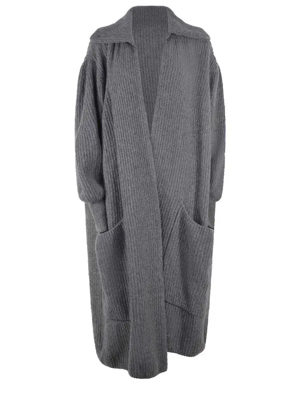 SOLOTRE Wool Cardigan - Grey