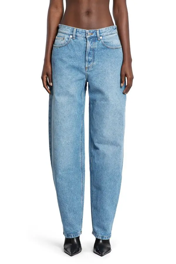 MUGLER Laced Wide Leg Trousers - Blue