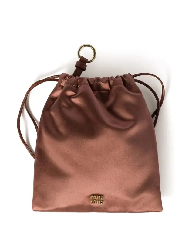 Miu Miu Satin Makeup Bag - Brown
